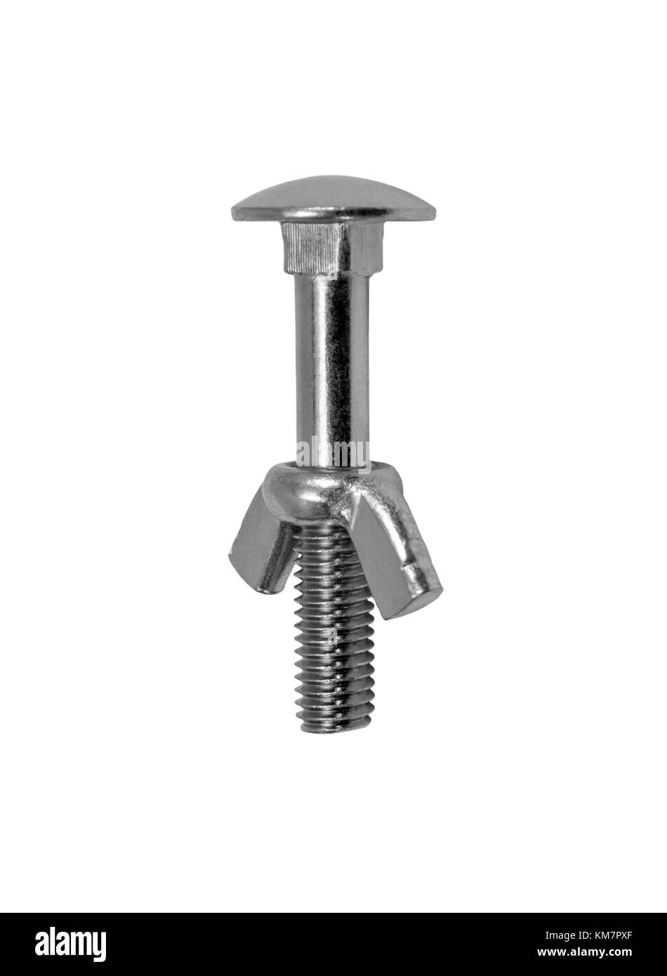 Closeup metal screw (bolt) and nuts isolated on white background Stock ...