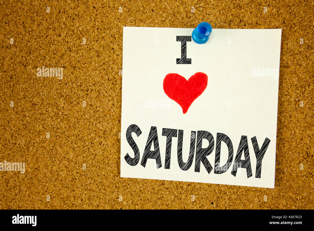 Hand writing text caption inspiration showing I Love Saturday concept ...