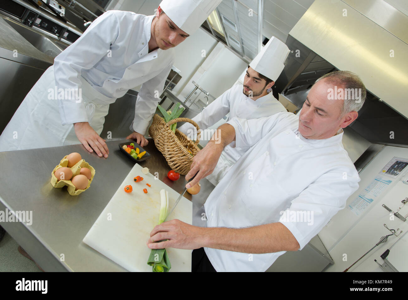 chef cutting a leak Stock Photo - Alamy