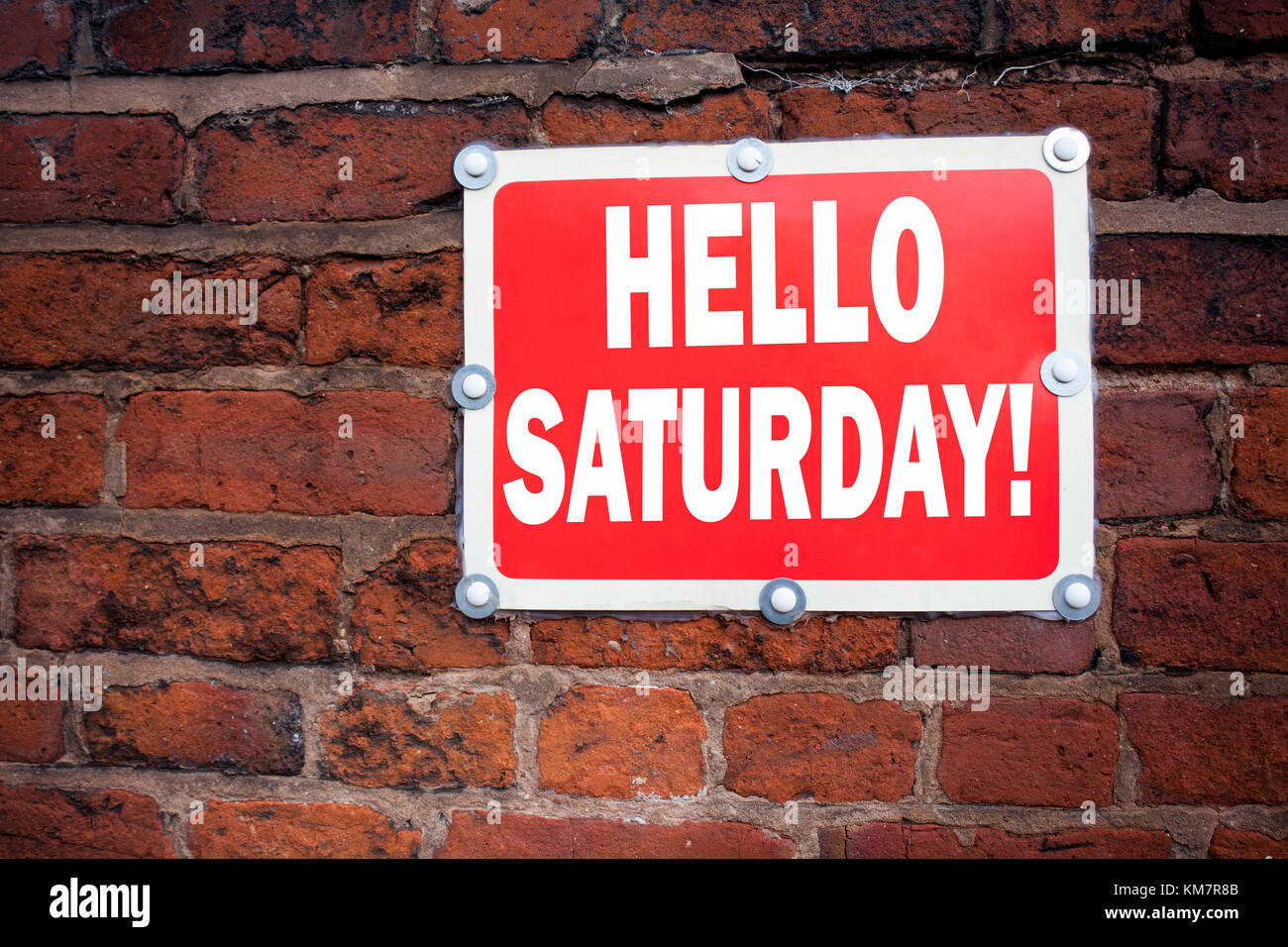 Hand writing text caption inspiration showing Saturday concept meaning ...