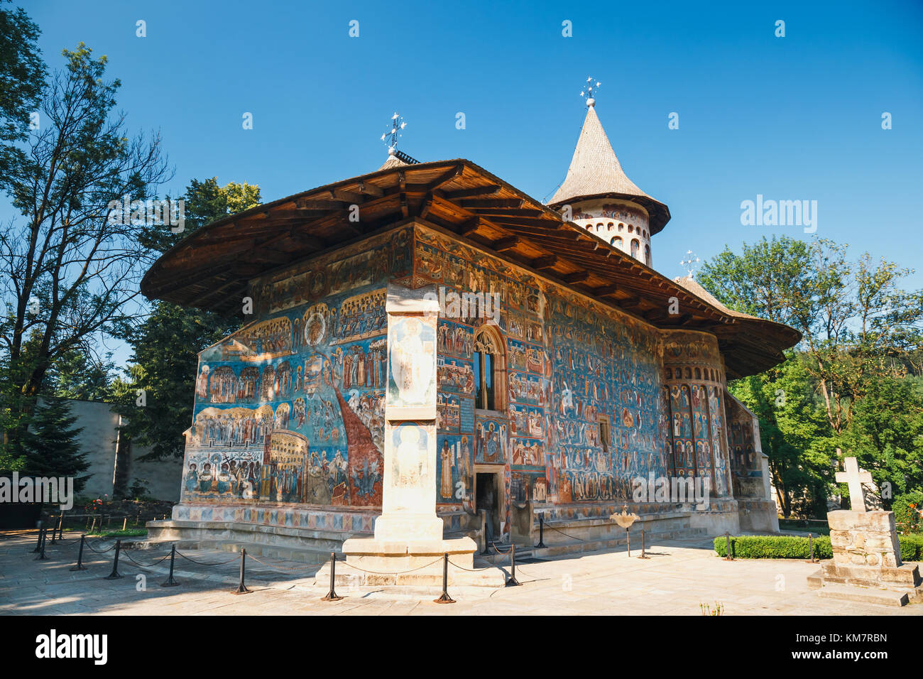 Voronet Monastery is a famous painted monastery in Romania Stock Photo - Alamy