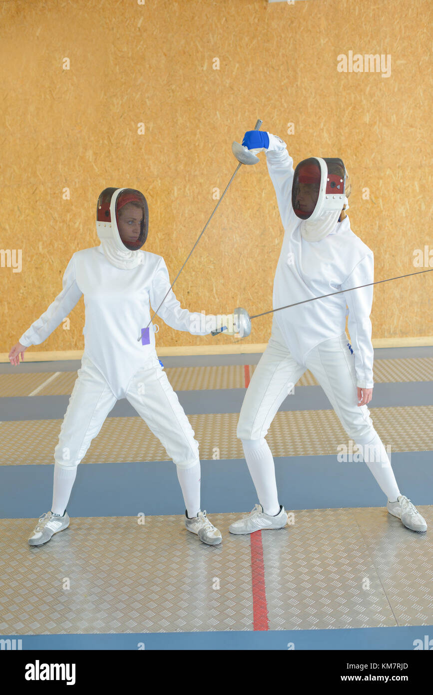 Fencing dual hi-res stock photography and images - Alamy