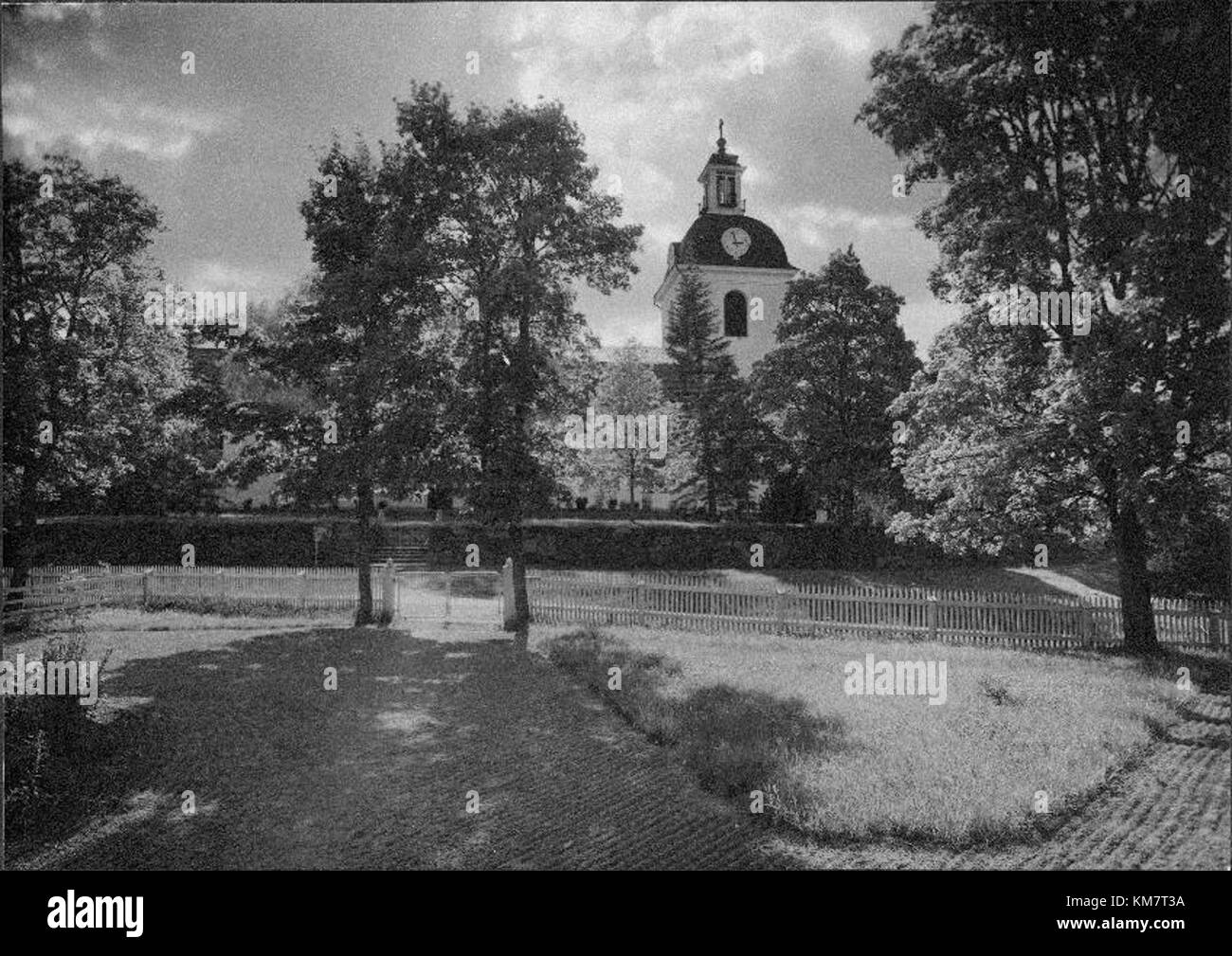 Ramsbergs Church in Sweden, depicted in a historical photograph ...