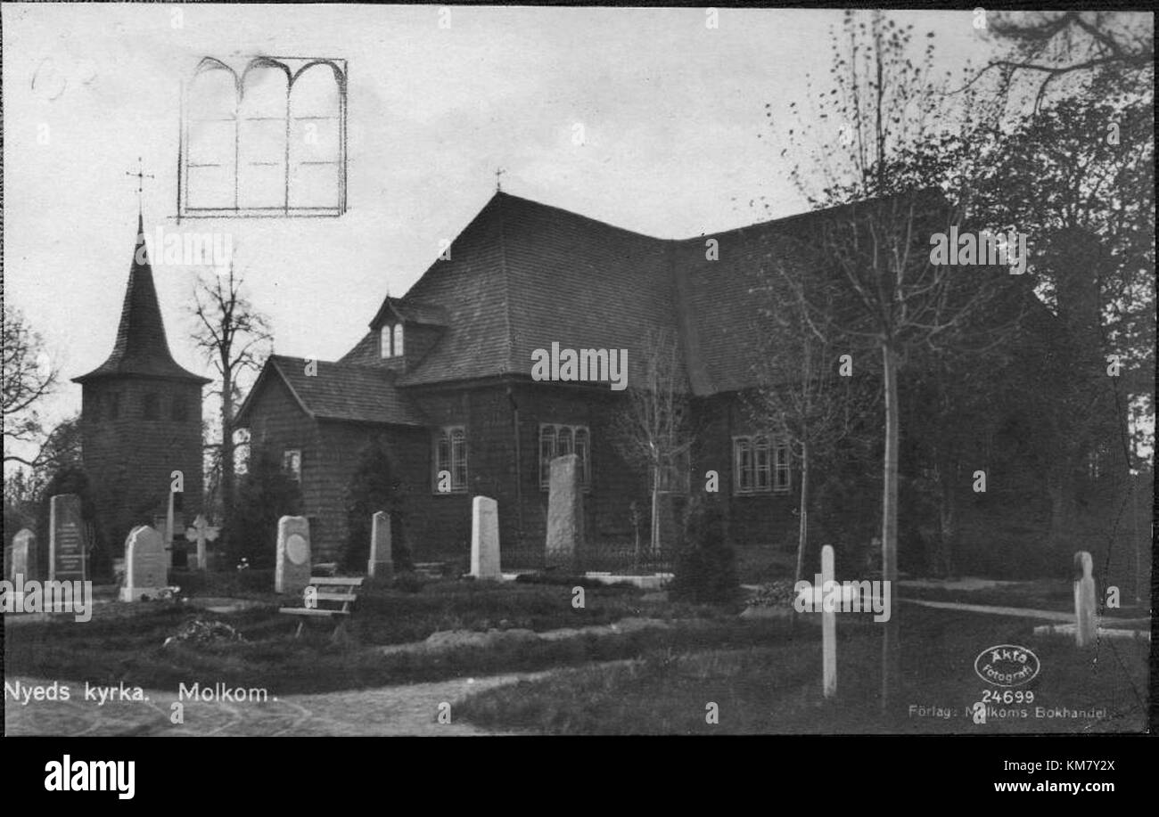 A photograph of Nyeds Church, located in Nyed, Sweden. The church is a ...