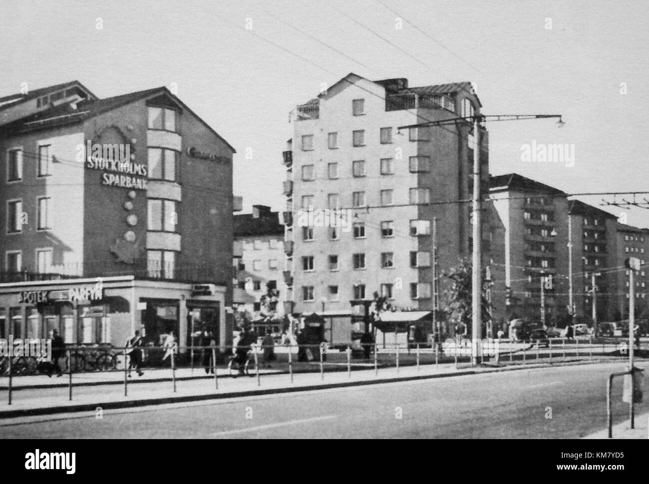 This historical photograph from the 1950s shows Gullmarsplan, a ...