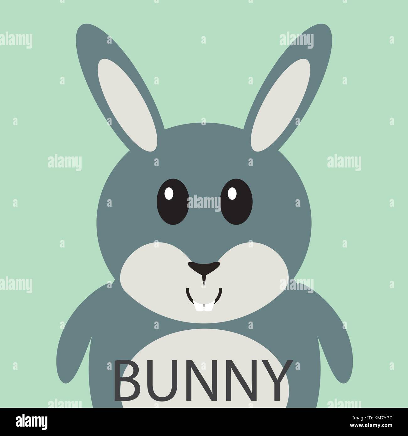 Cute grey bunny cartoon flat icon avatar Stock Vector Image & Art - Alamy