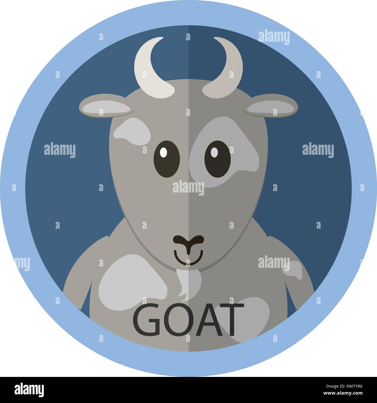 Cute grey goat cartoon flat icon avatar Stock Vector Image & Art - Alamy