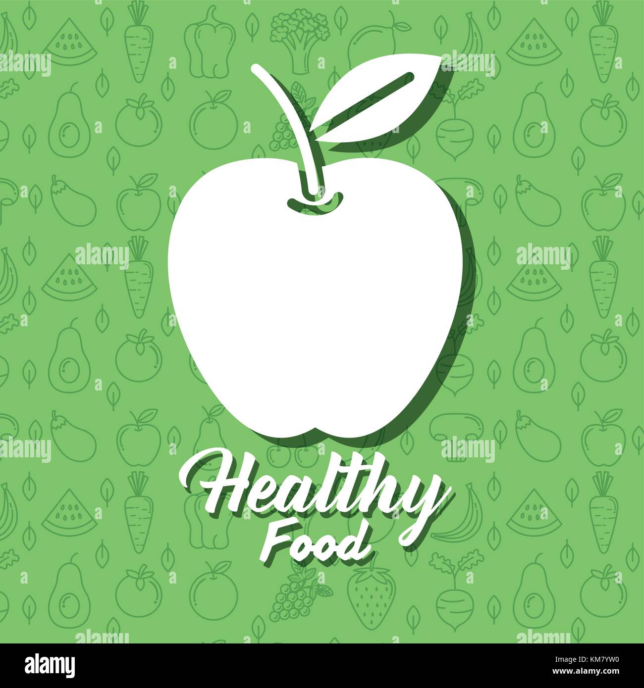 apple fresh fruit poster with healthy food pattern Stock Vector Image ...