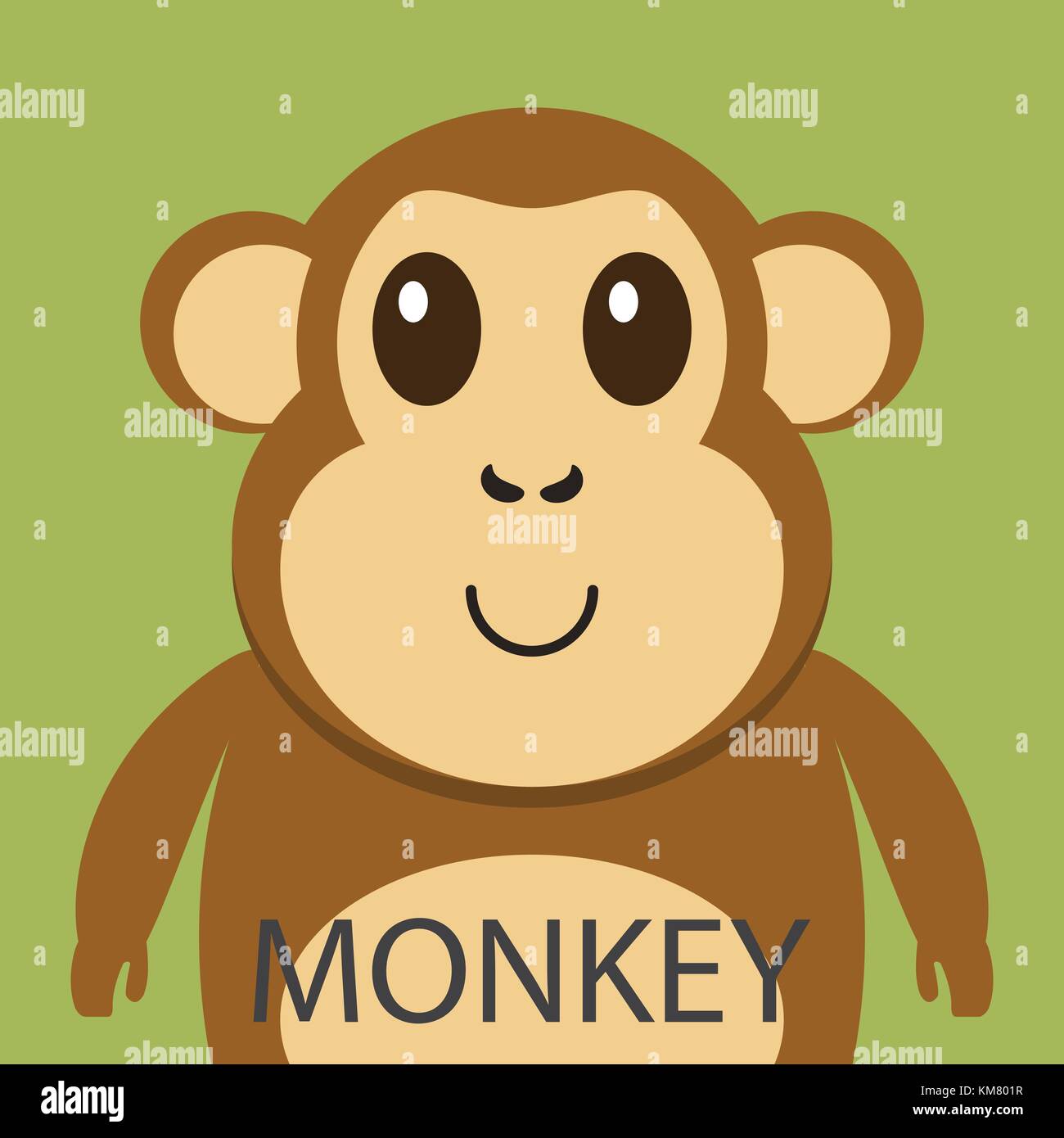 Cute brown monkey cartoon flat icon avatar Stock Vector Image & Art - Alamy