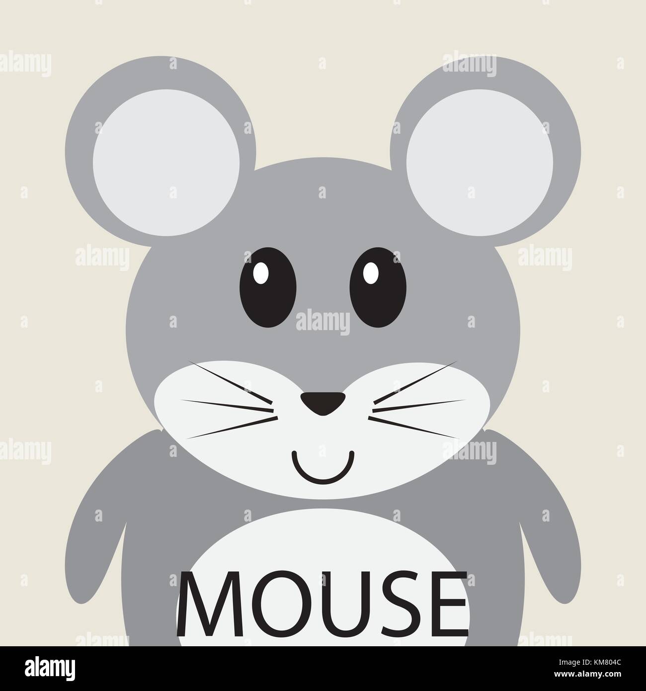Adorable cute mouse on white background Stock Vector Images - Alamy