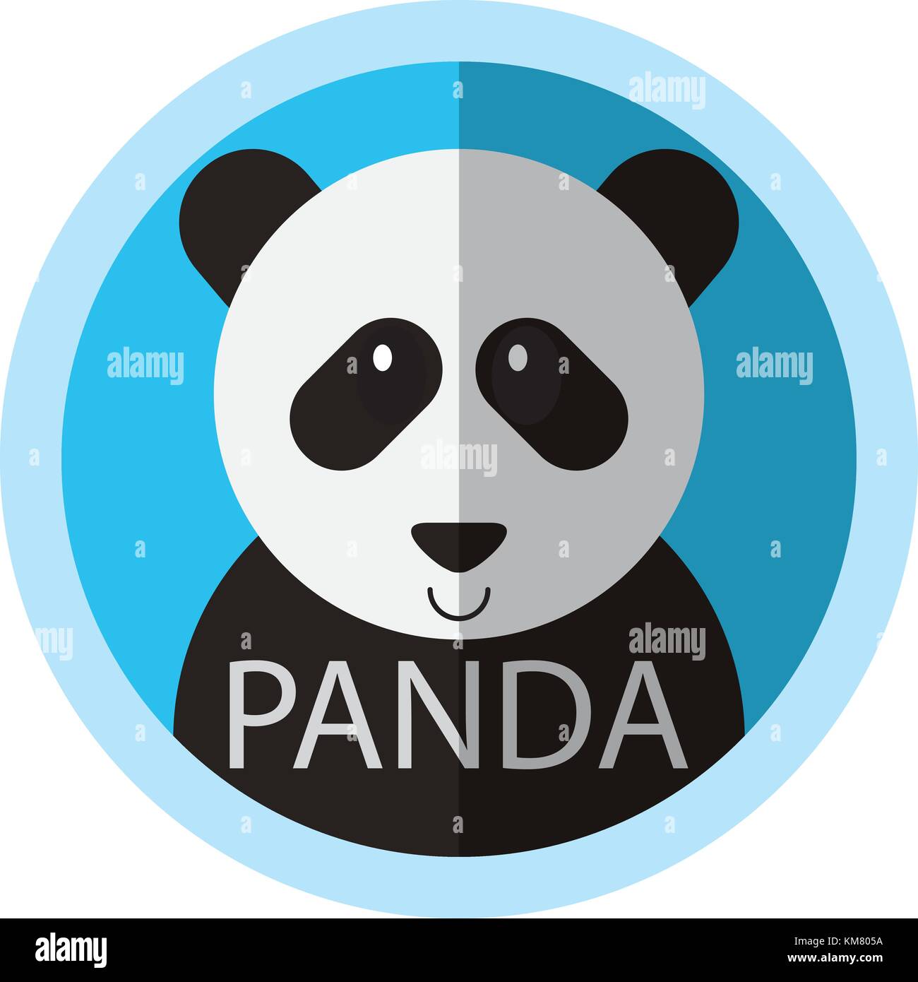 Cute Panda bear cartoon flat icon avatar round circle Stock Vector ...