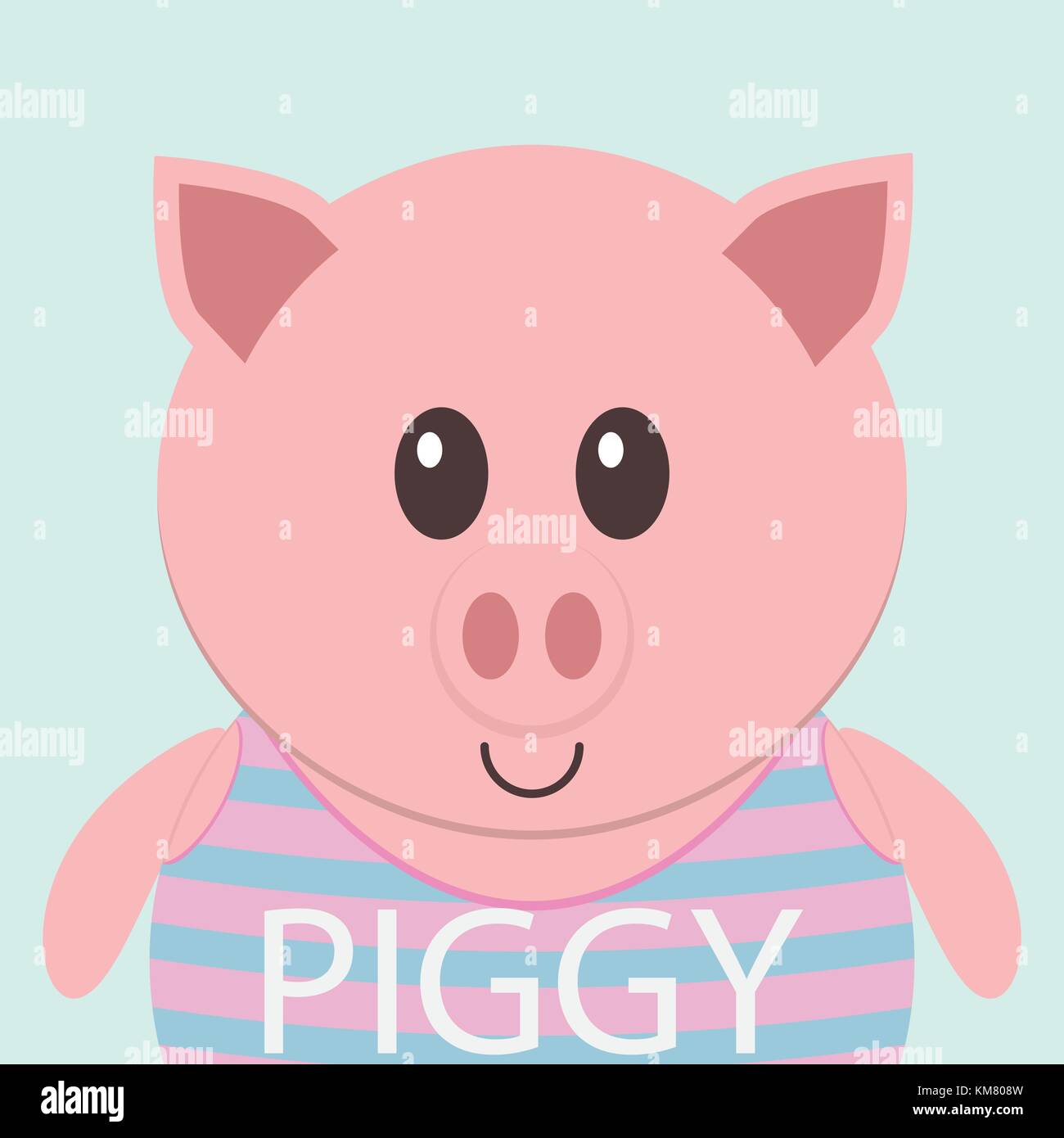 Cute pink piggy cartoon flat icon avatar Stock Vector Image & Art - Alamy
