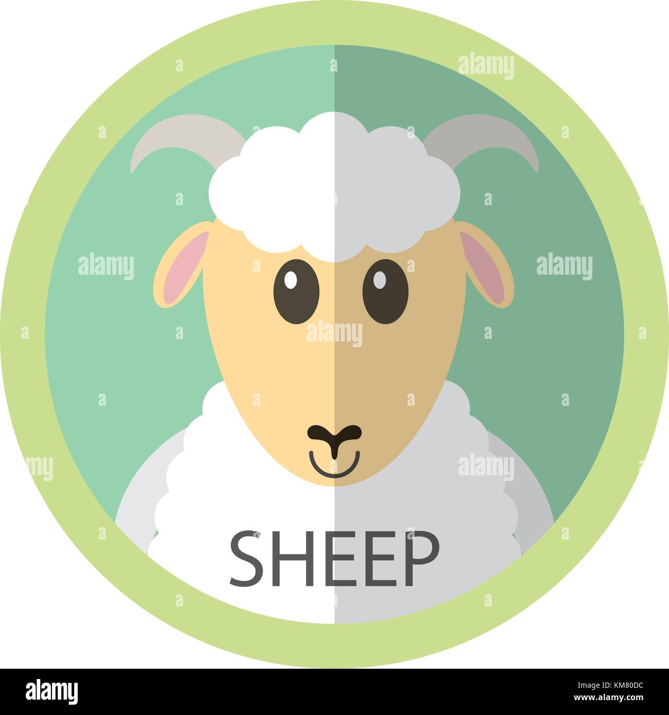 Cute white sheep cartoon flat icon avatar Stock Vector Image & Art - Alamy