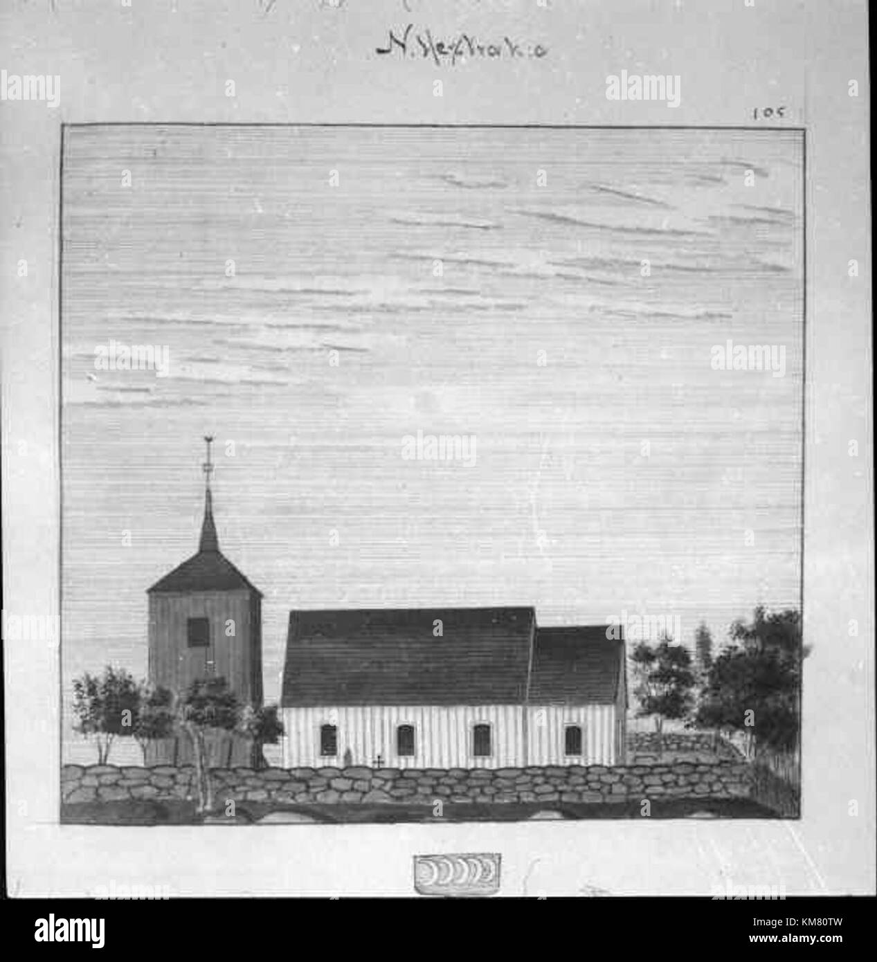 Traditional architecture showcasing church Black and White Stock Photos ...