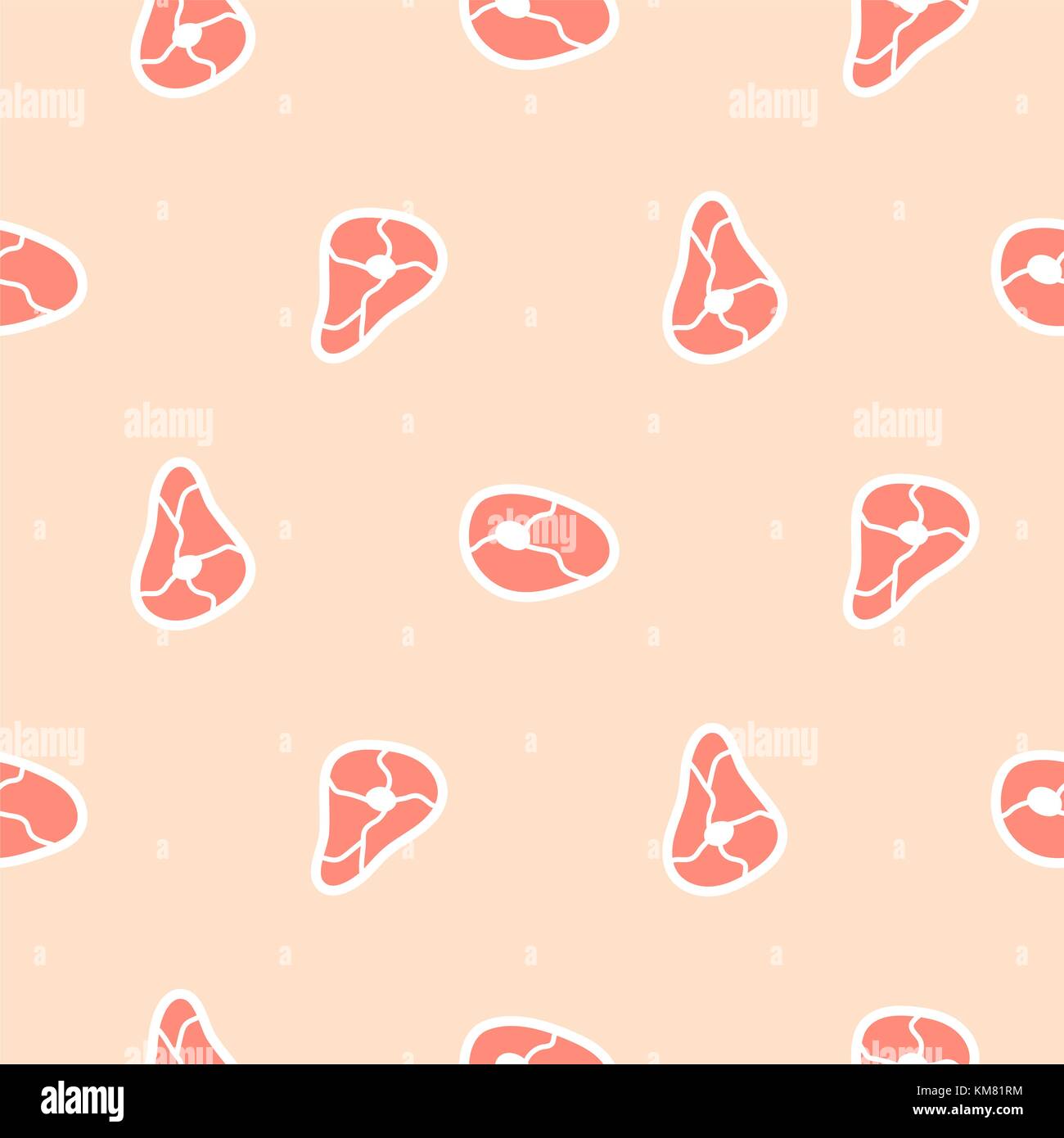 Meat Steak Vector Seamless Pattern Stock Vector Image And Art Alamy