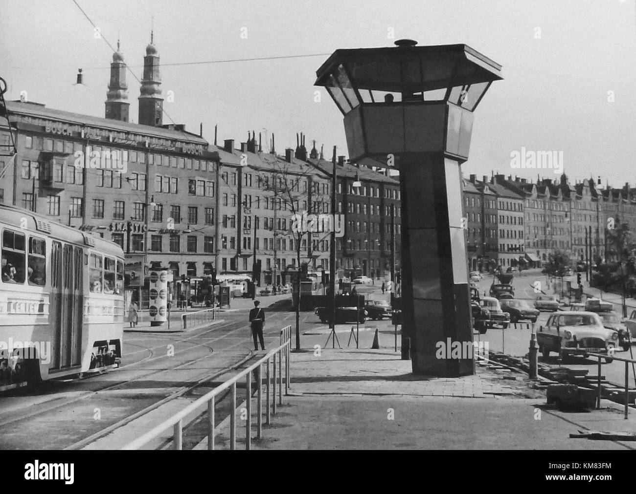 Photograph of Hornstull in Stockholm, Sweden, taken in 1962, showcasing ...