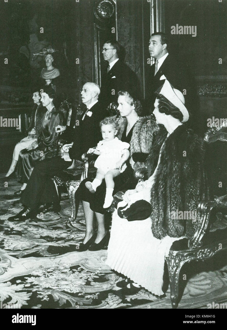 The Swedish royal family in 1947, depicted in photographs, shows the ...