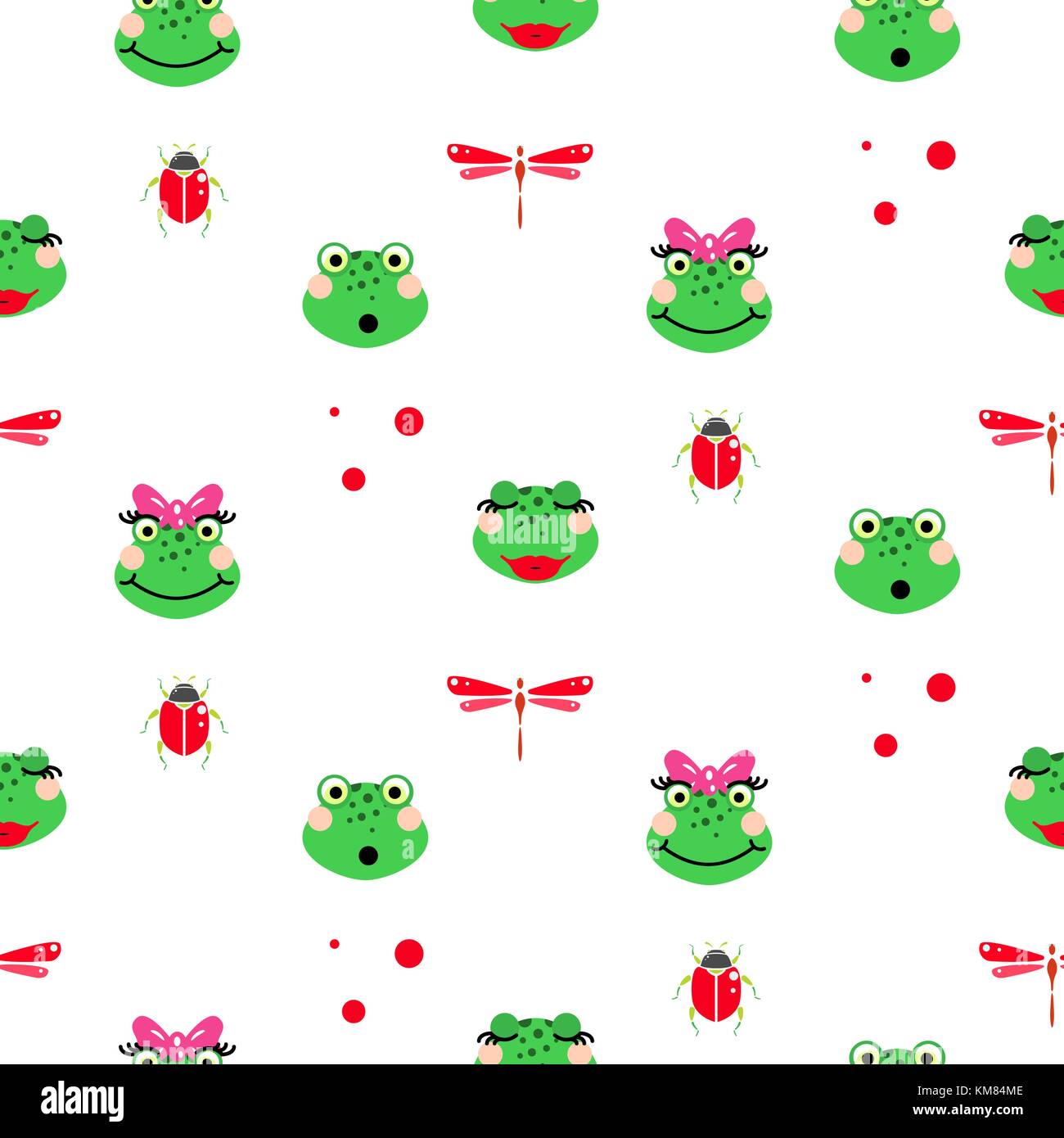 Seamless cartoon frog pattern hi-res stock photography and images - Alamy