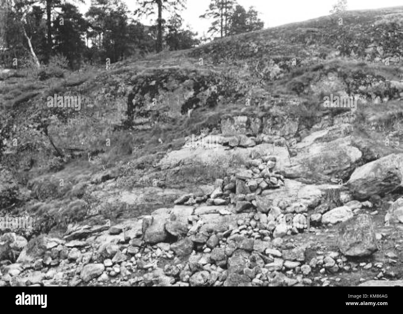 Henriksdalsbergets fornborg, a prehistoric hill fort in Sweden, is ...