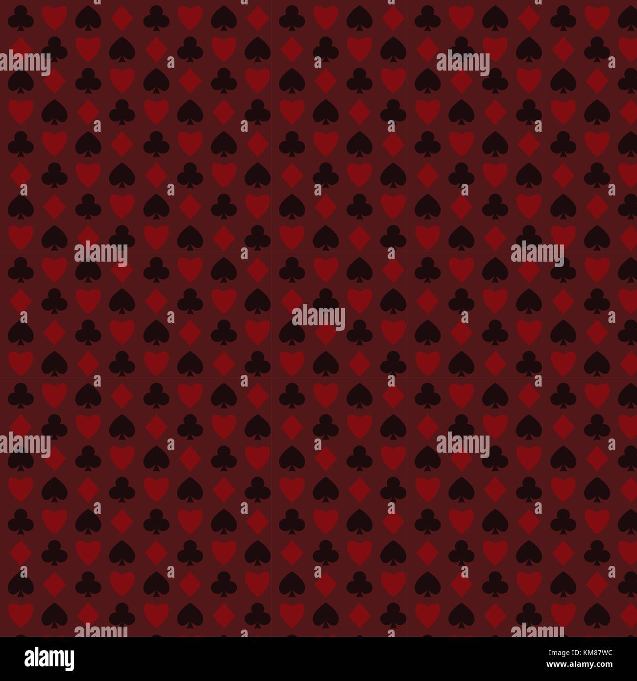 playing, poker, blackjack cards symbol seamless pattern red Stock ...