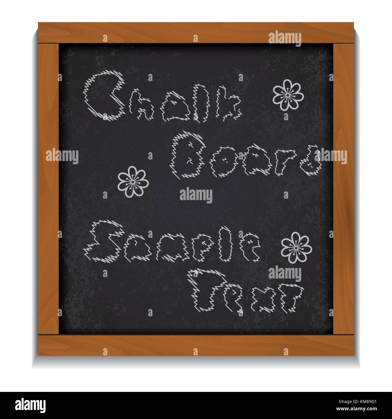 Chalkboard wood frame sample text isolated on white background Stock ...
