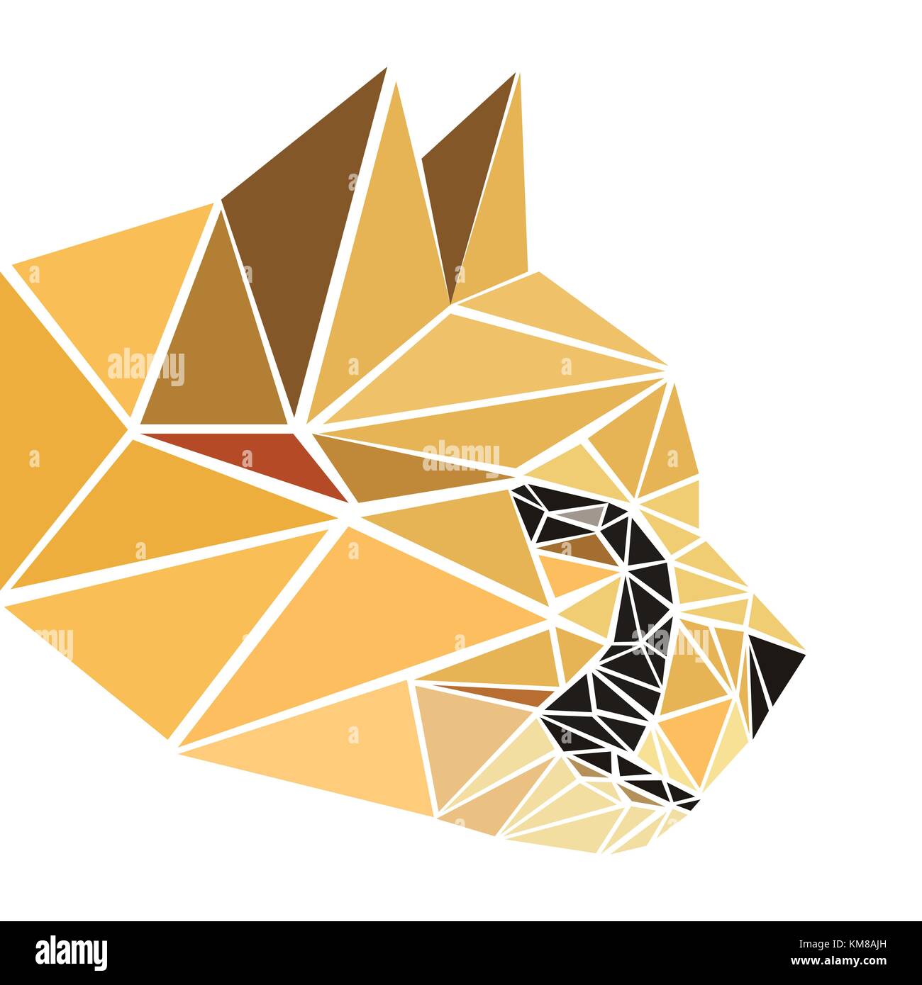 polygonal abstract geometric triangle cheetah. low poly color head ...