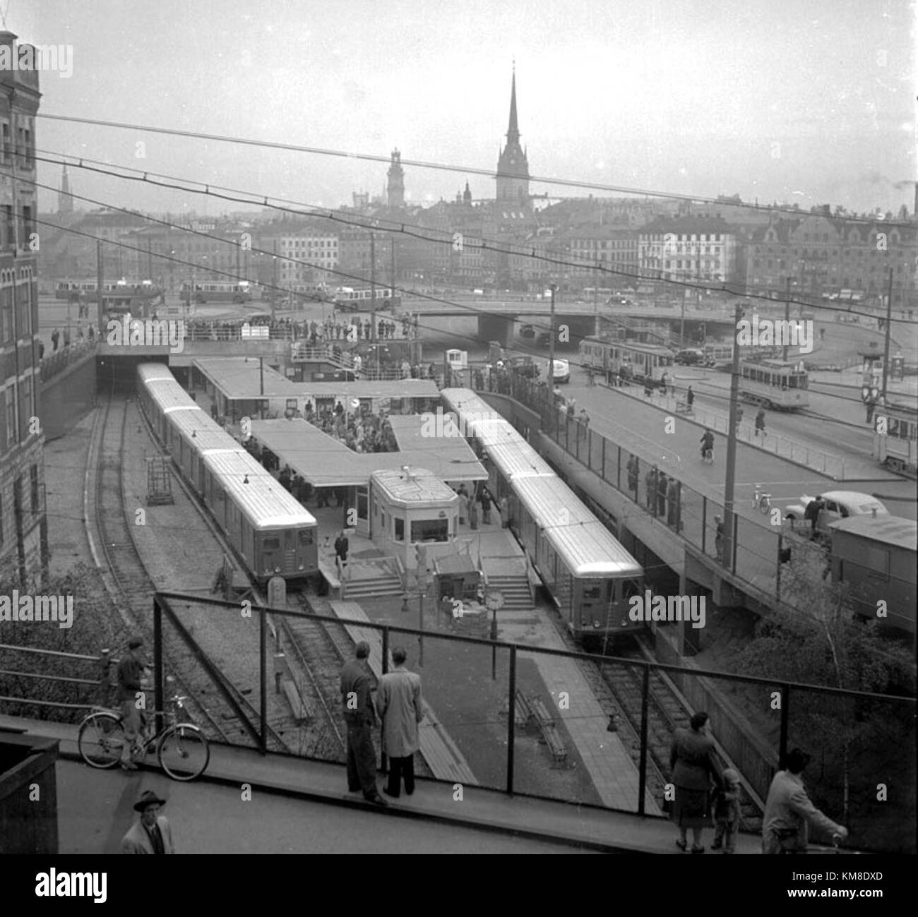 Slussen Tunnelbana station in Stockholm, Sweden, opened in 1950 as part ...