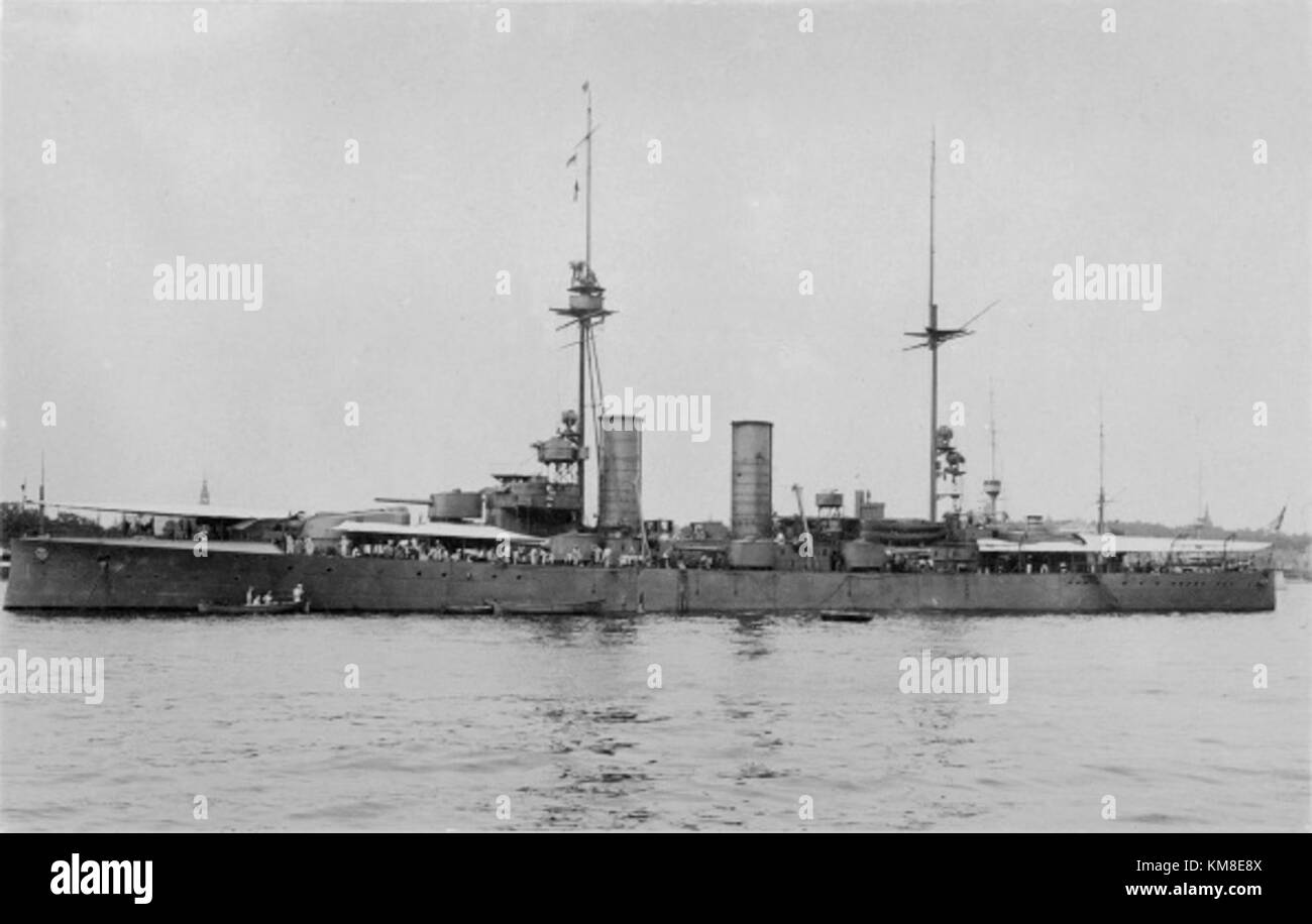 HMS Sverige was a Swedish armored cruiser launched in 1901, serving in ...