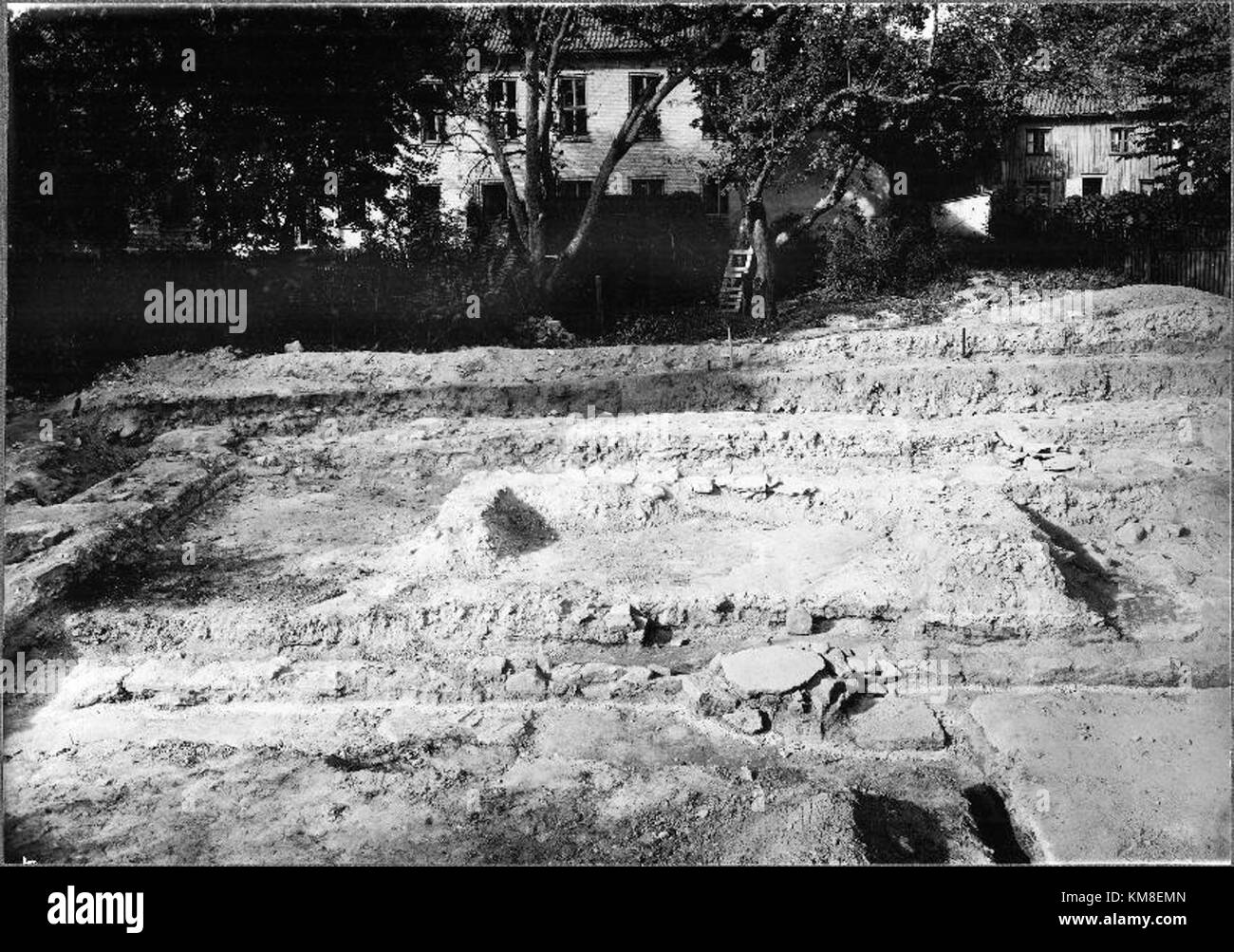 The ruins of Sankt Nikolaus Church in Skara, Sweden, are a historical ...