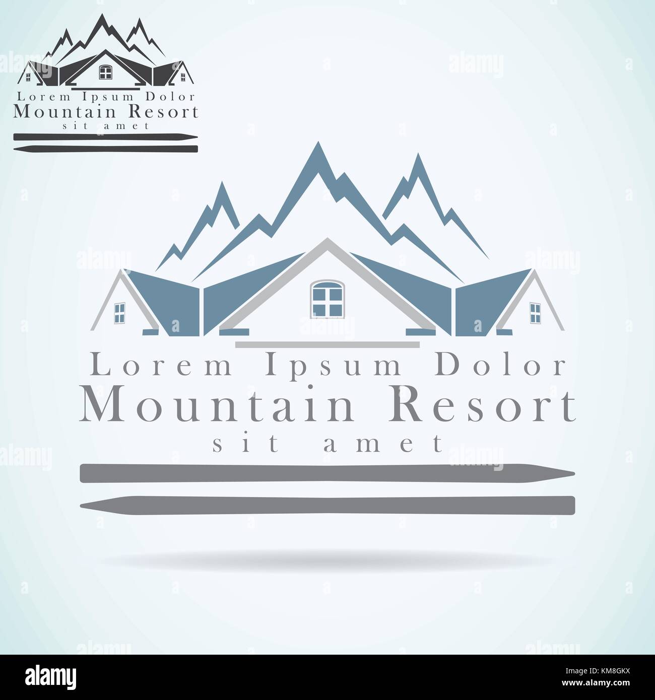 Mountain resort vector logo design template. rooftop icon. Realty ...