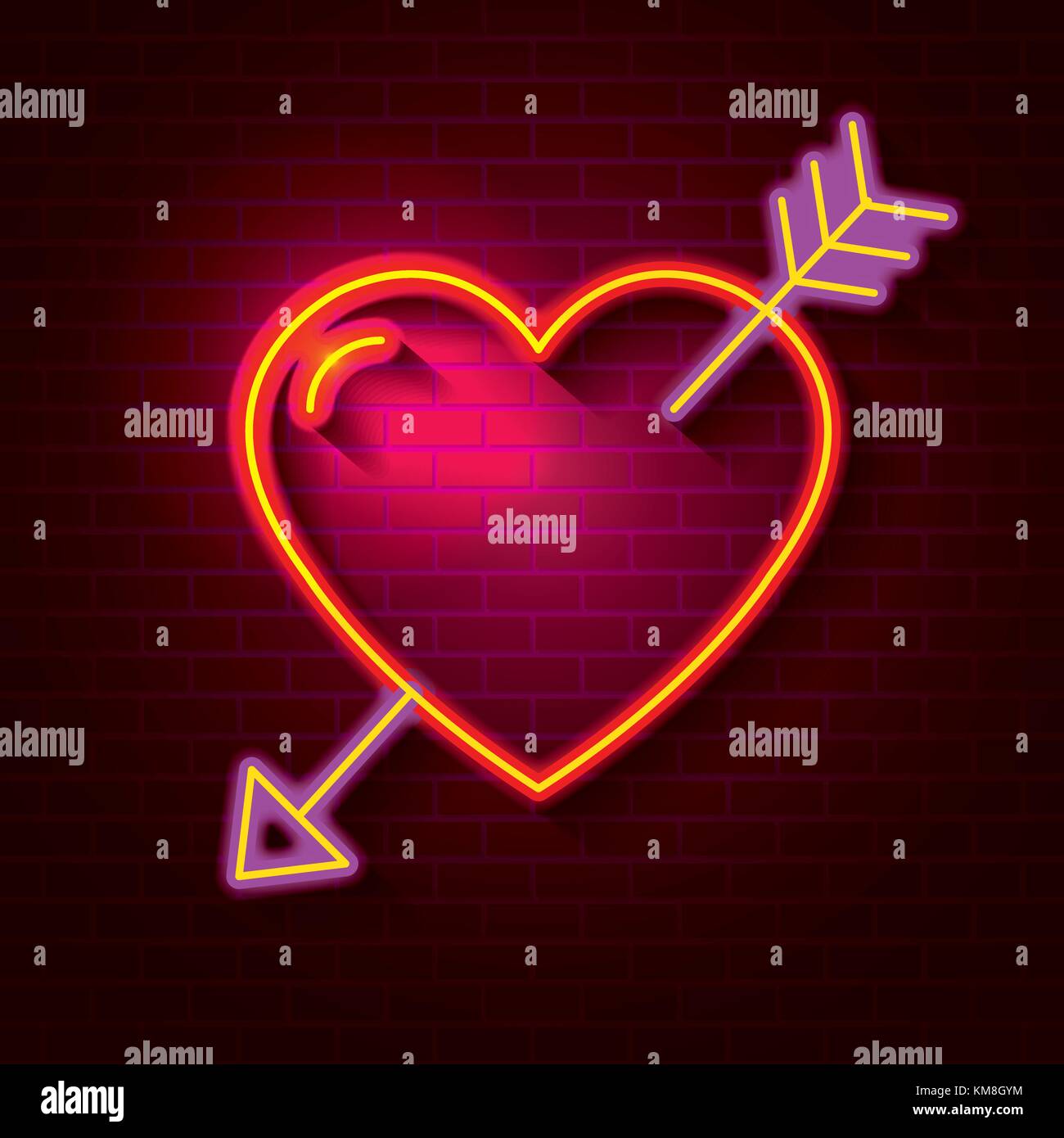 love poster with neon lights vector illustration design Stock Vector ...