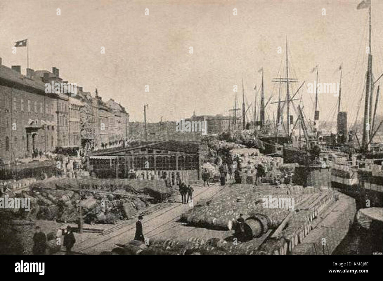 Skeppsbron, a waterfront area in Stockholm, Sweden, is depicted in this ...