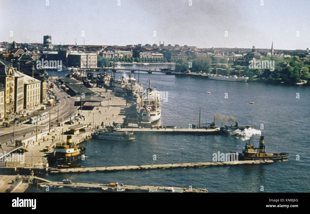 A panoramic photograph of the Slussen area in Stockholm, Sweden, taken ...