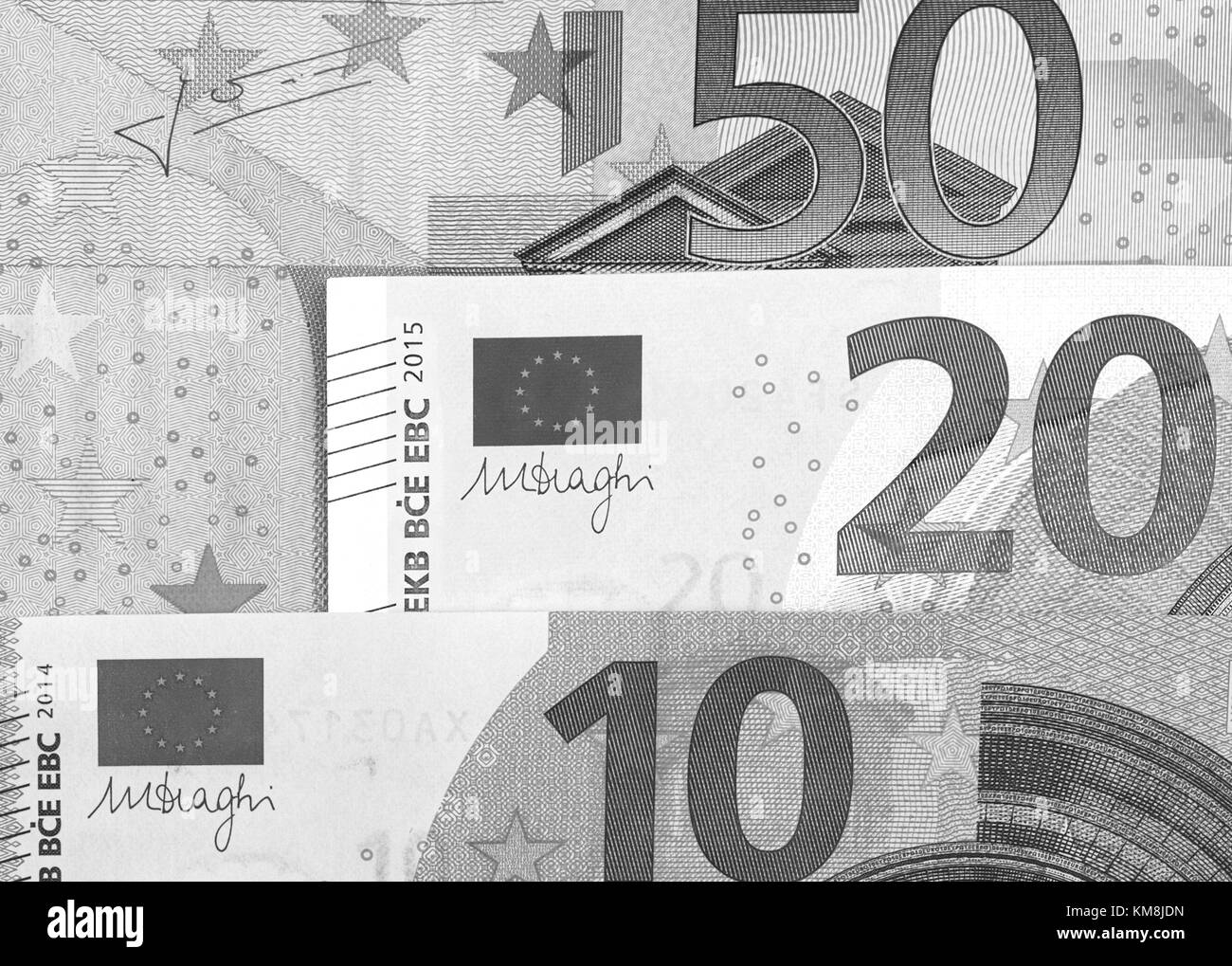 Euro money abstract black and white background Stock Photo - Alamy