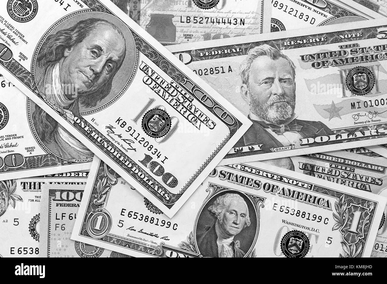 US dollar abstract background black and white Stock Photo - Alamy