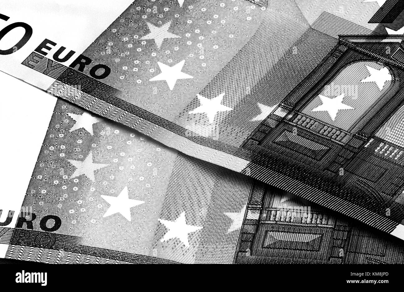 Euro money abstract black and white background Stock Photo - Alamy