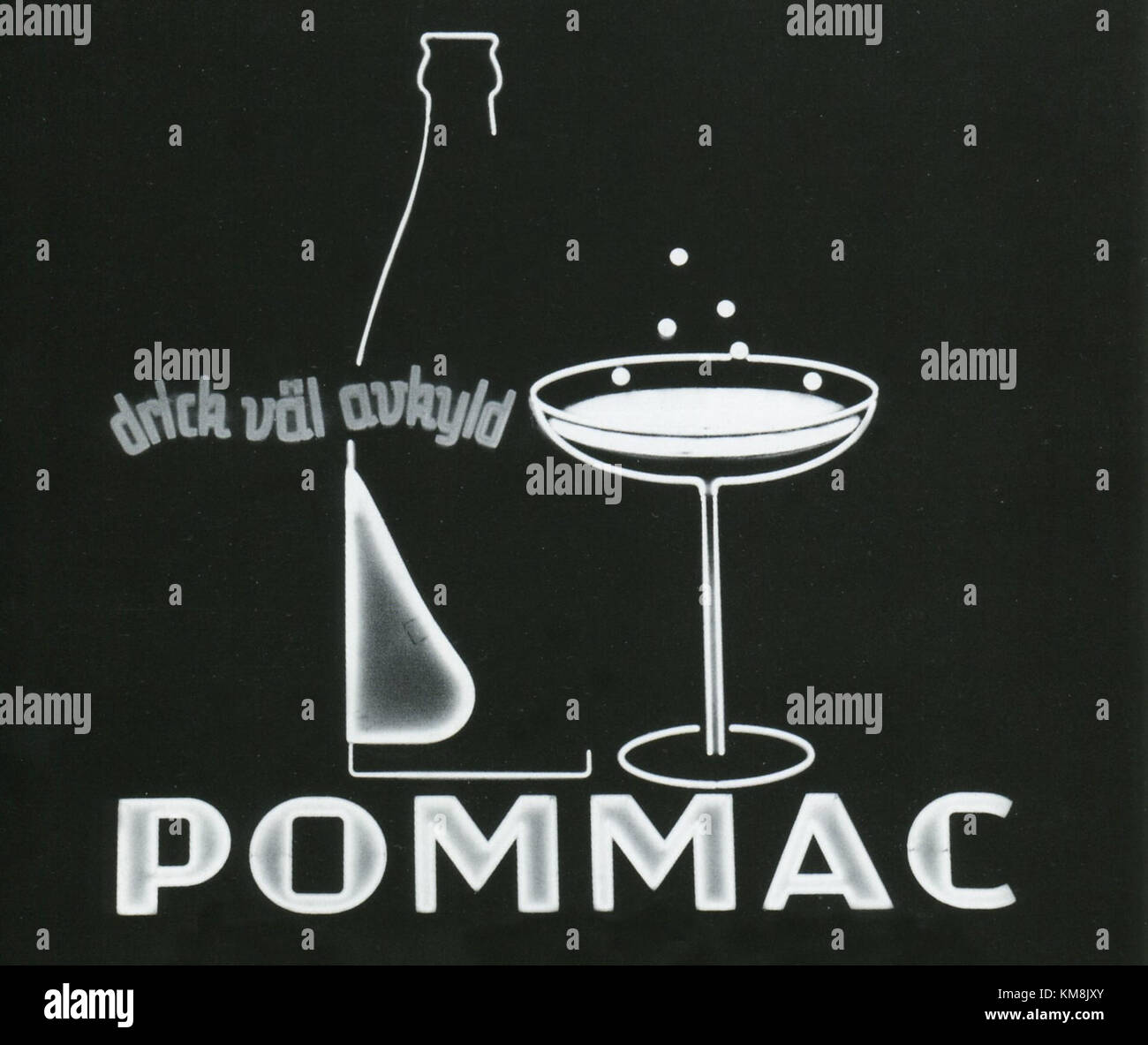 The Pommacskylten sign in Stockholm, photographed in 1930, depicts the ...