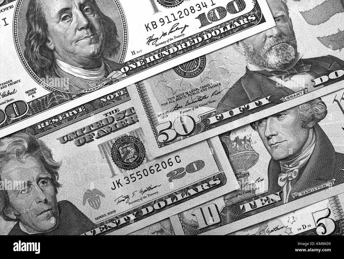 US dollar abstract background black and white Stock Photo - Alamy
