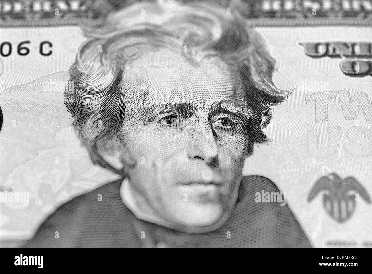 Twenty dollar bill Black and White Stock Photos & Images - Alamy