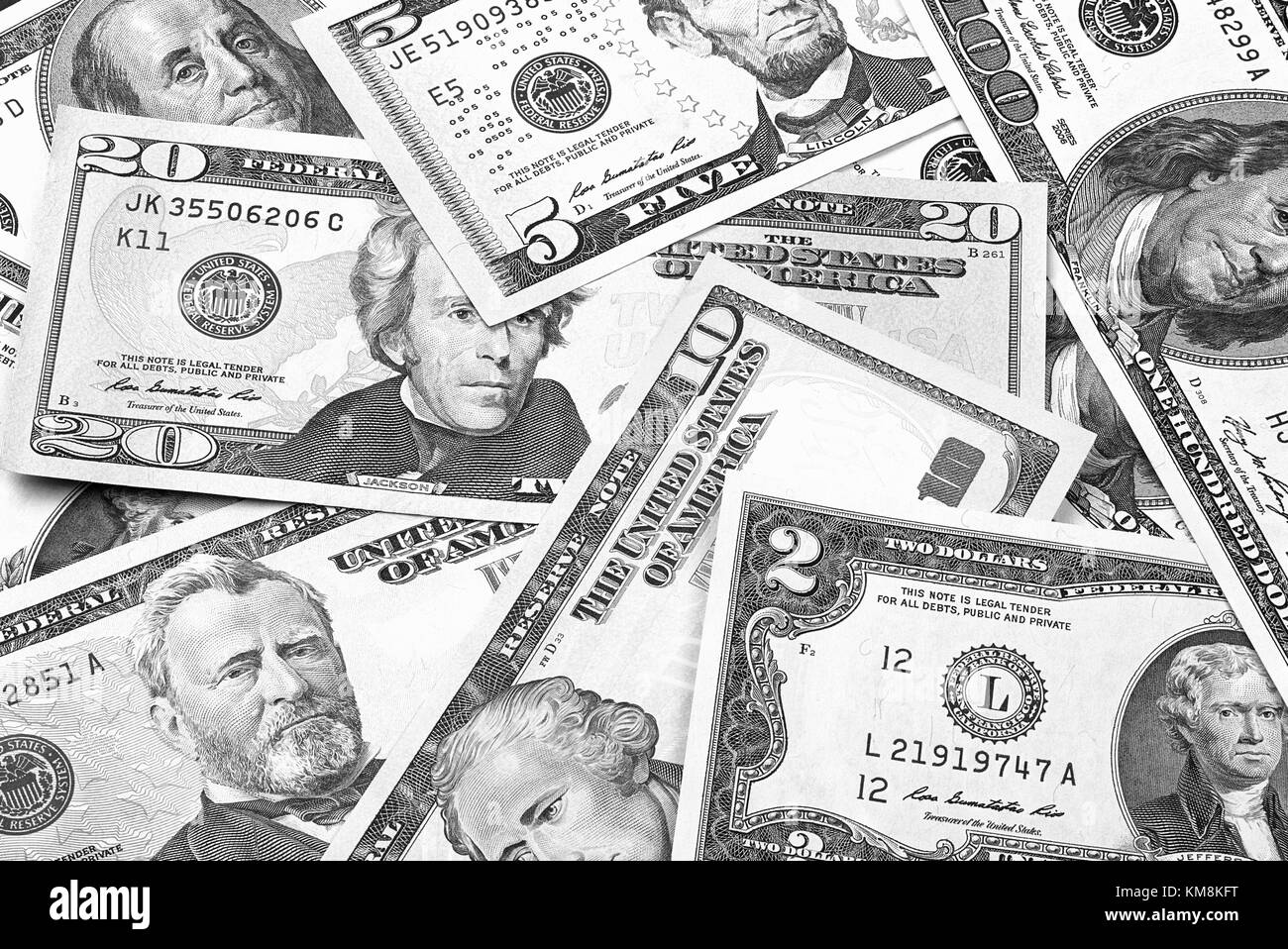 US dollar abstract background black and white Stock Photo - Alamy