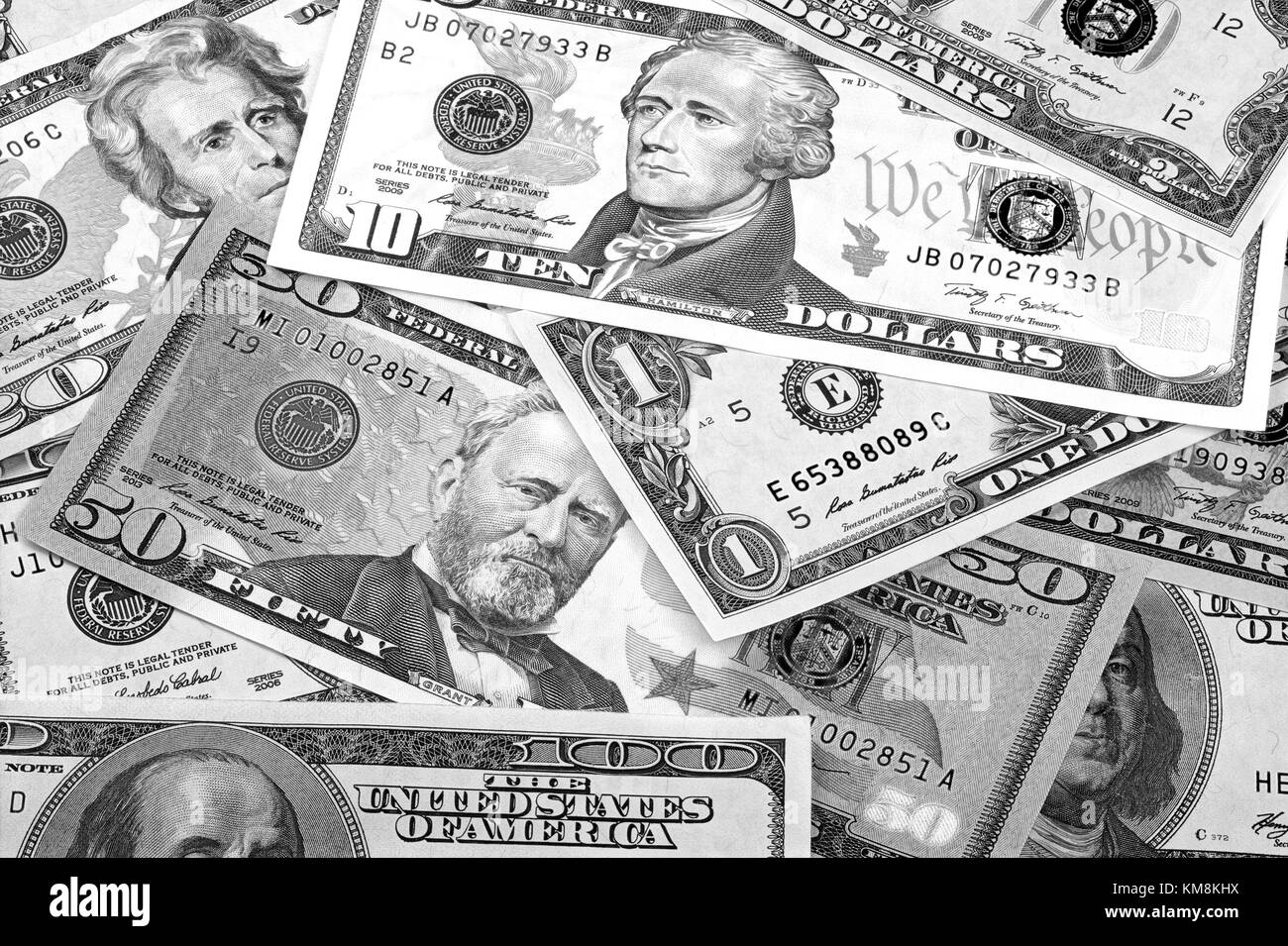 US dollar abstract background black and white Stock Photo - Alamy