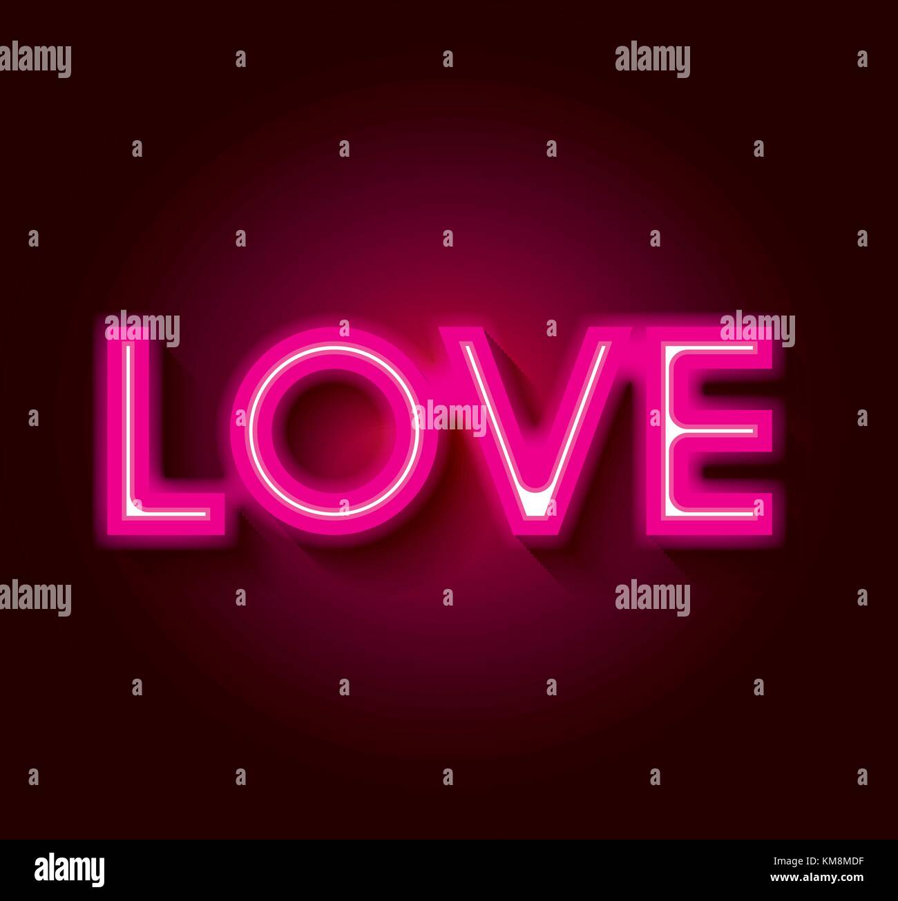love poster with neon lights vector illustration design Stock Vector ...