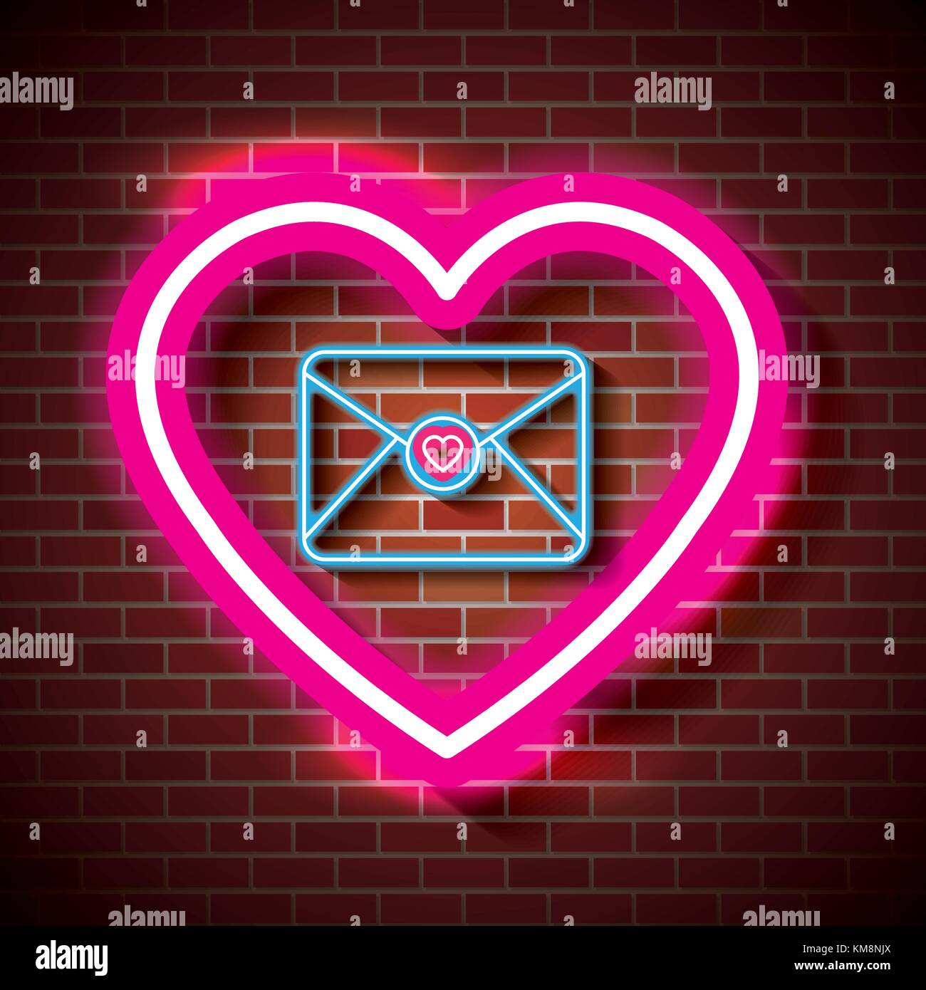 love poster with neon lights vector illustration design Stock Vector ...