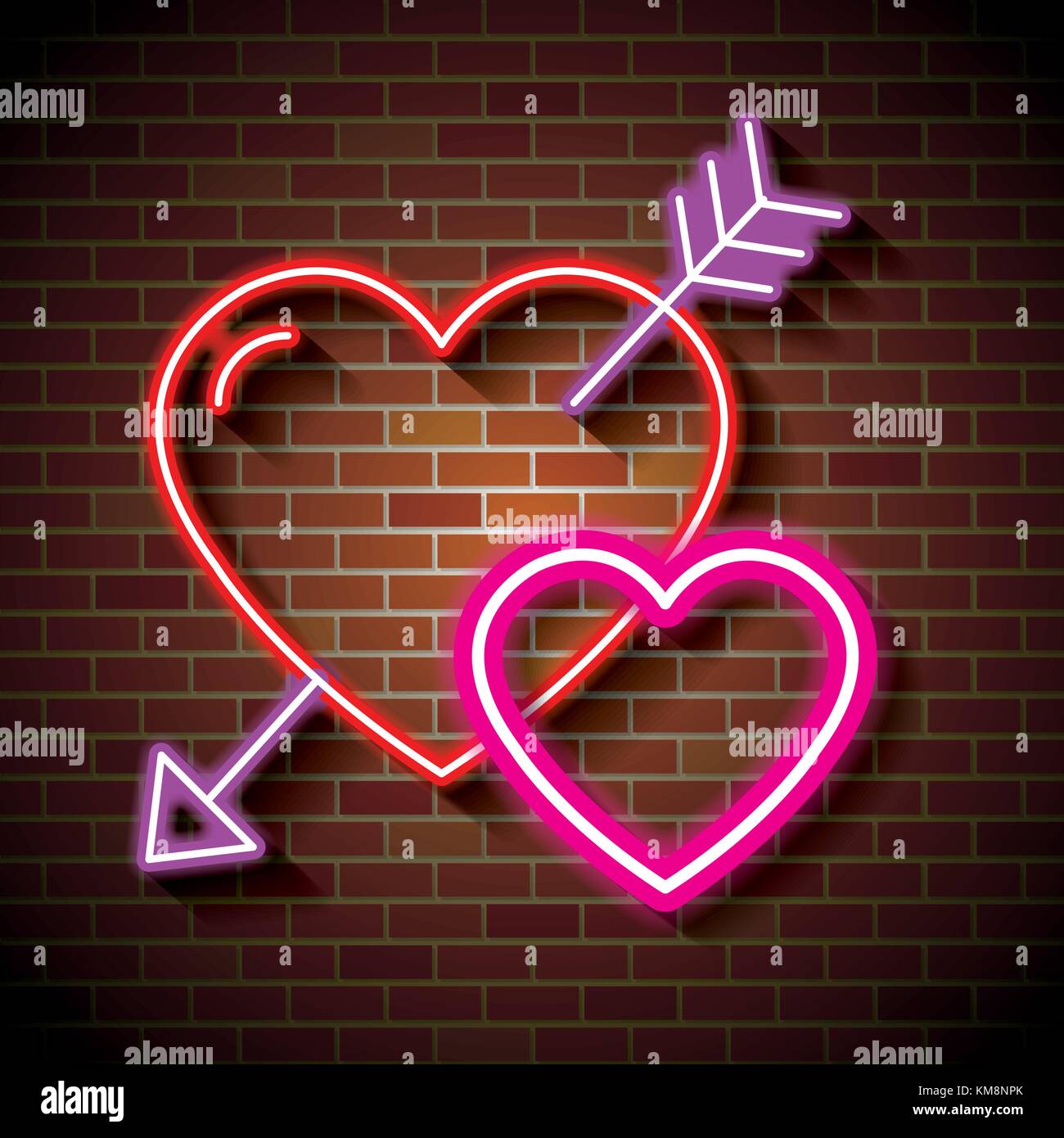 love poster with neon lights vector illustration design Stock Vector ...
