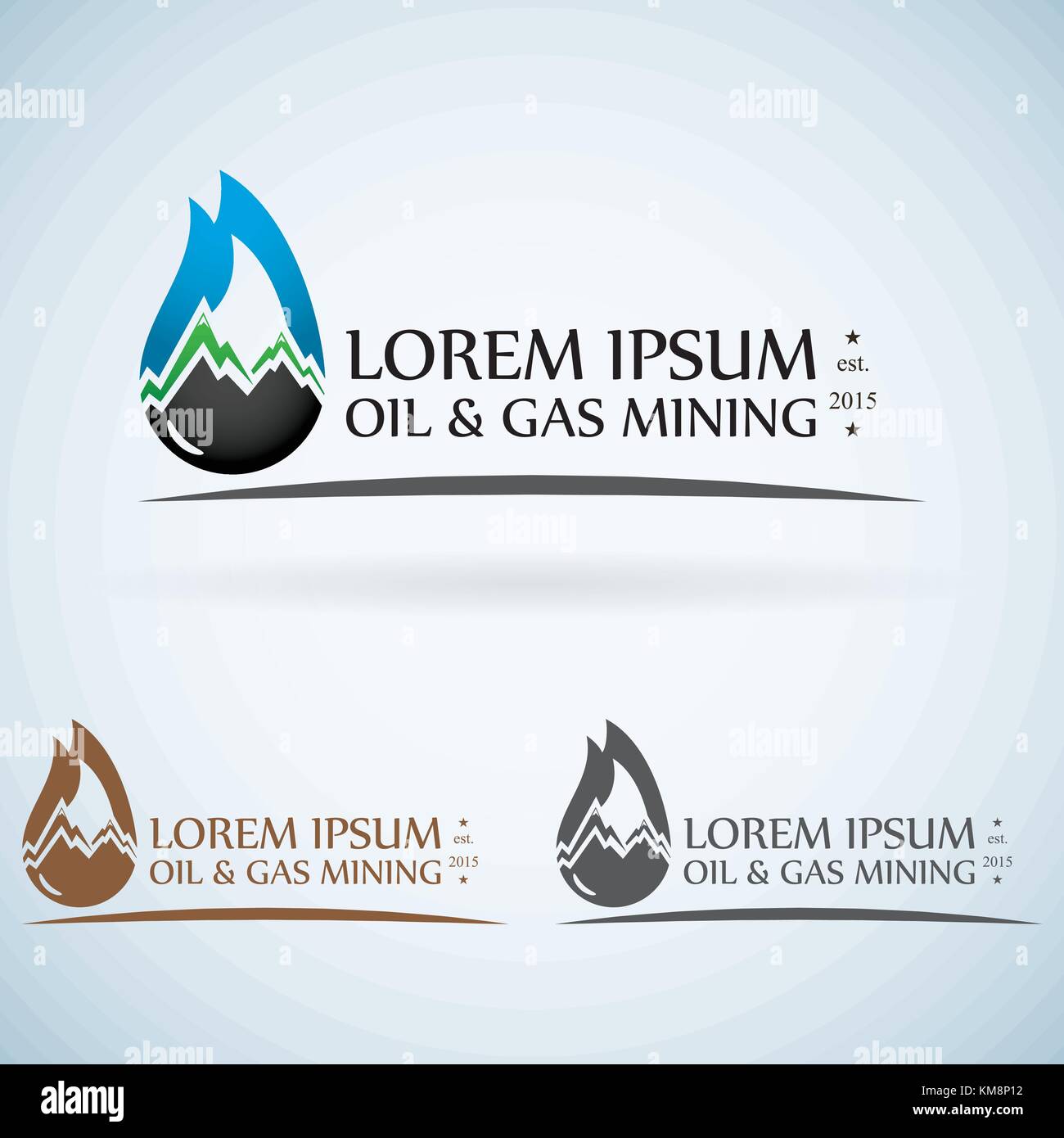 OIl gas company vector logo design template color set. fire oil drop ...
