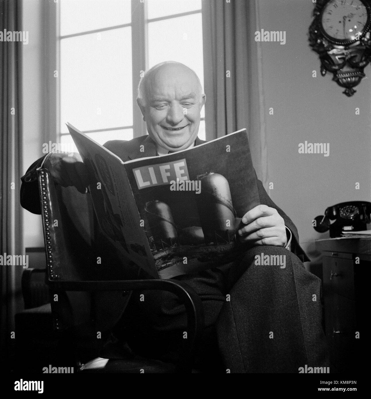 Per Albin Hansson, the Prime Minister of Sweden, is featured in this ...