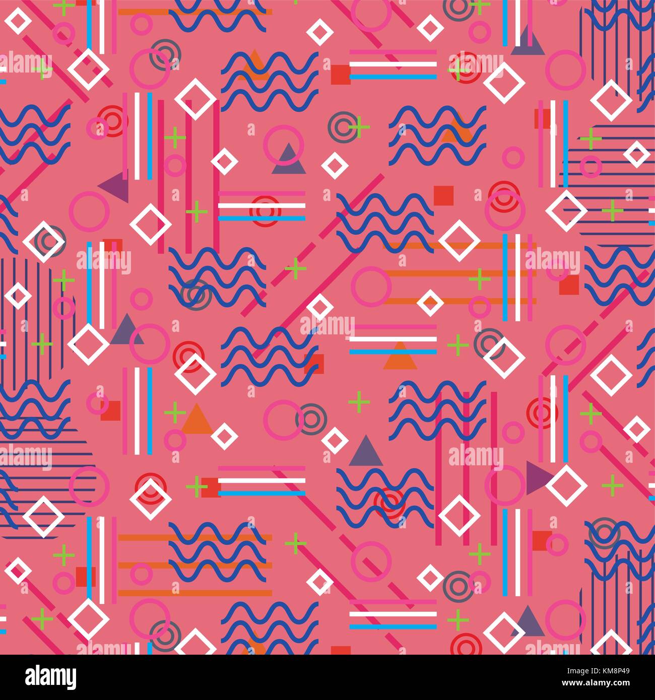 lines figures and colors young pattern background vector illustration ...