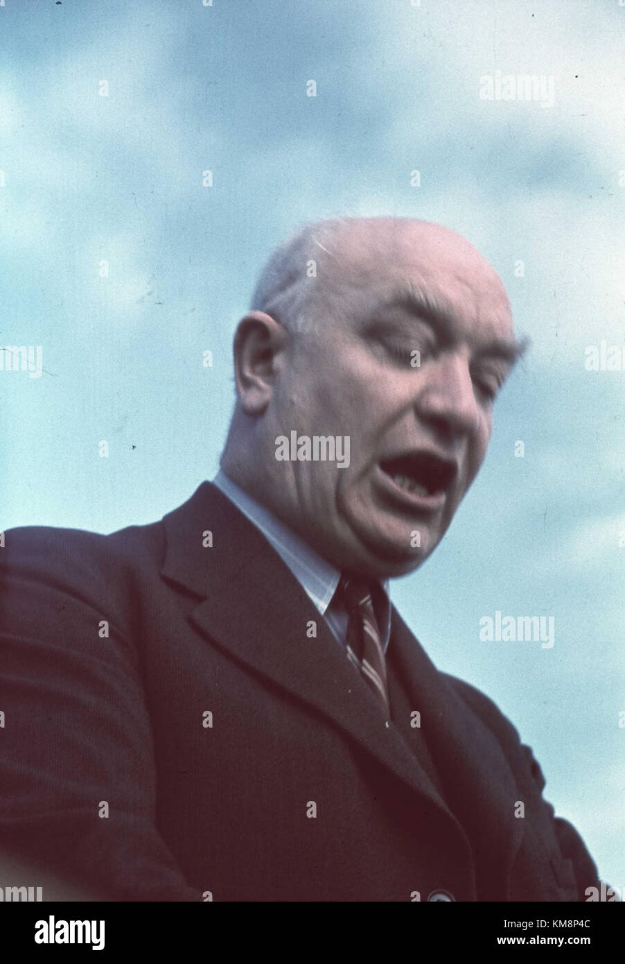 This image features Per Albin Hansson, the Prime Minister of Sweden ...