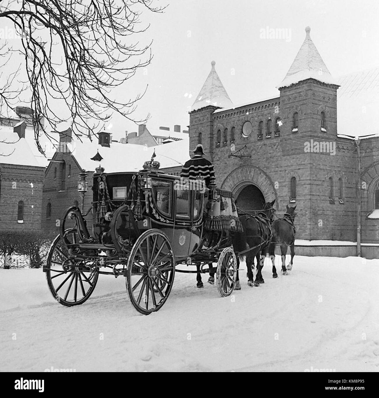 A depiction of the Sjuglasvagnen, a historical Swedish vehicle or ...