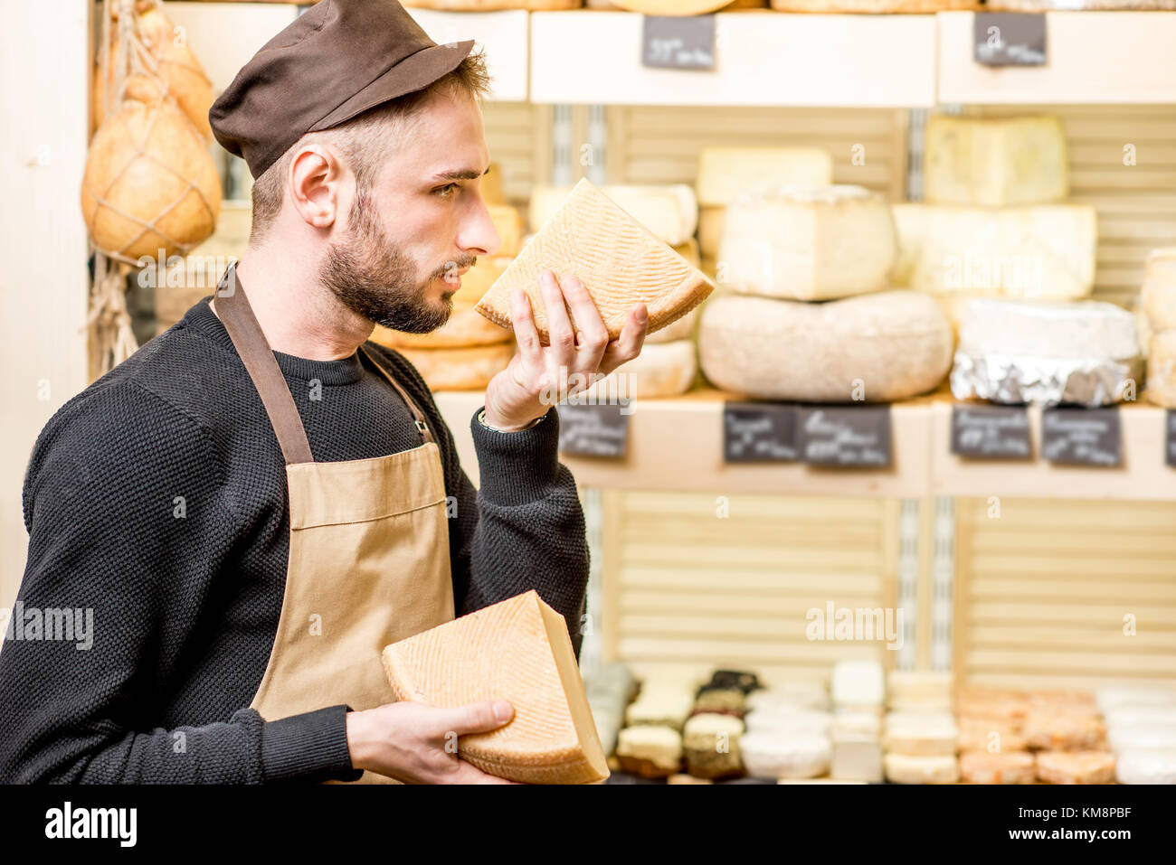Person smelling cheese hi-res stock photography and images - Alamy